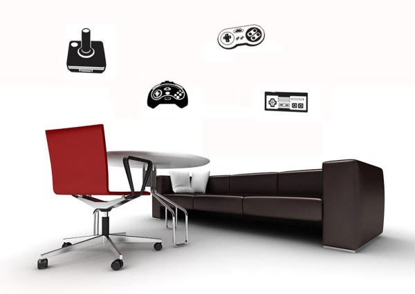 Adesivo de Parede Decorativo 4 Controle de Video Game Atari Super ...