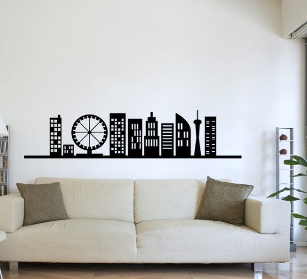 Adesivo Decorativo de Parede Cidade Prédios para Sala Quarto ...