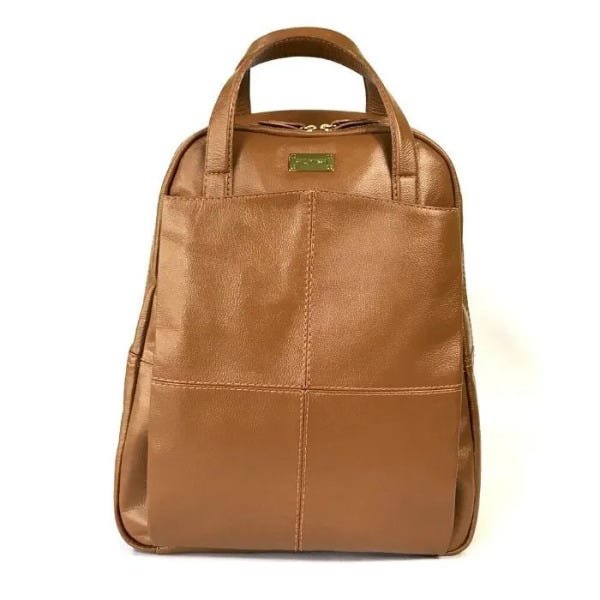 Mochila Feminina de Couro Marrom HM100 | HAMISH | MadeiraMadeira