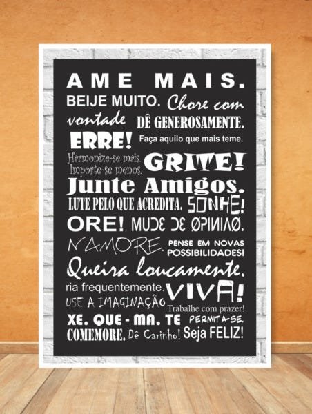 Kit com Placas de Frases decorativas - 04 Placas | MadeiraMadeira