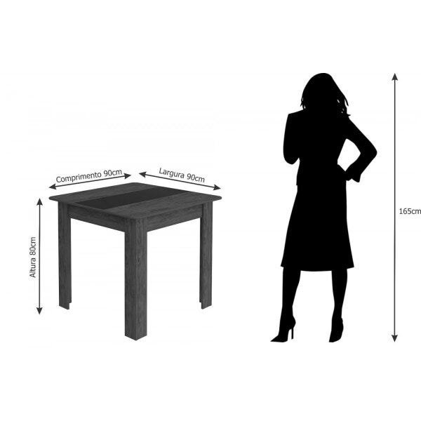 Mesa de Jantar 4 Lugares Suly Cimol Flex Color | MadeiraMadeira