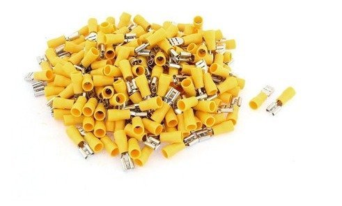 500un Terminal Fêmea Faston Pré-isolado 4mm a 6mm Amarelo | MadeiraMadeira
