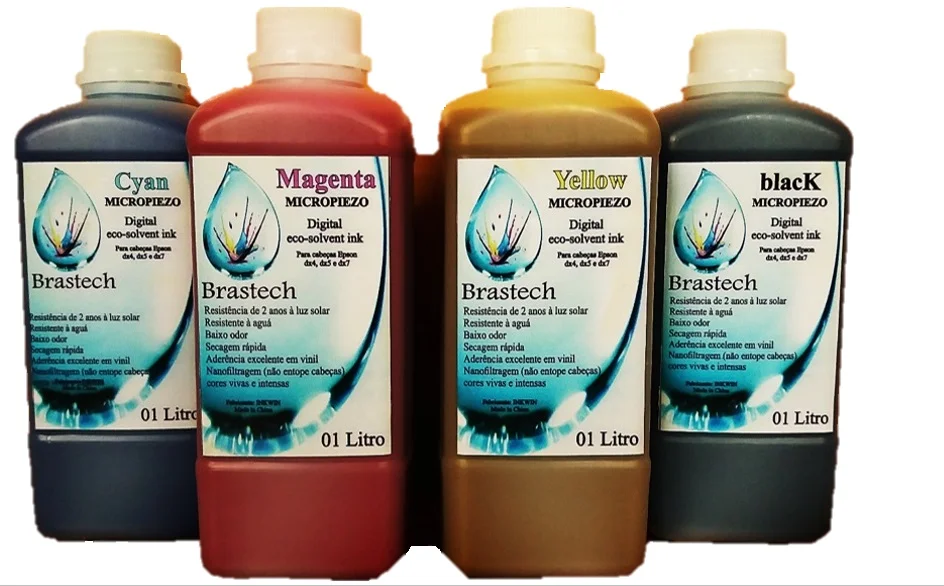 Tinta Eco Solvente-Cabeça Epson Dx4 Dx5 Dx7- 1 Litro Magenta ...