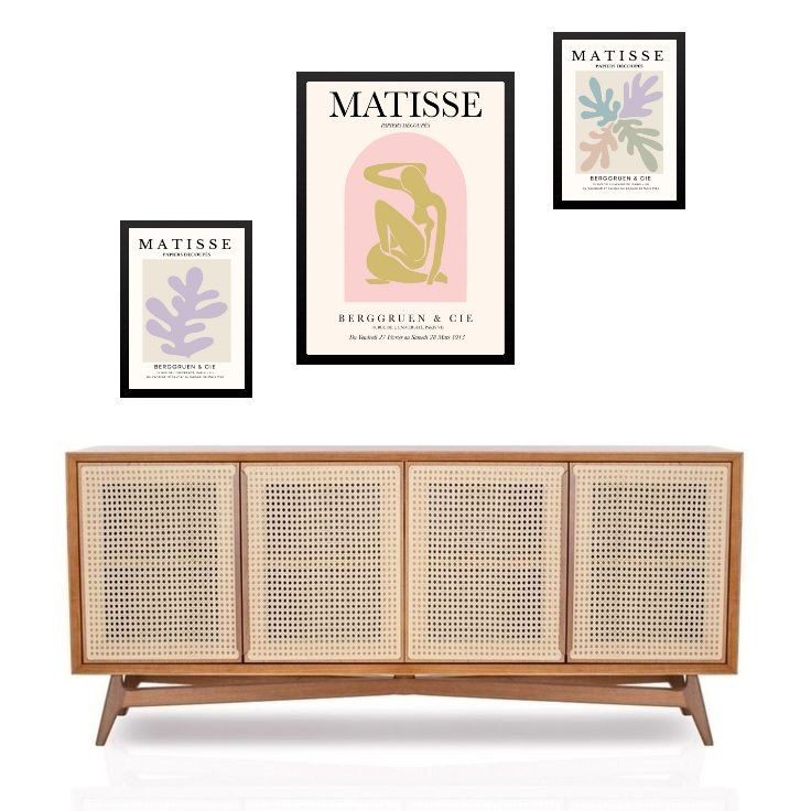 Set 3 Quadros Matisse Candy Colors:moldura Branca | MadeiraMadeira