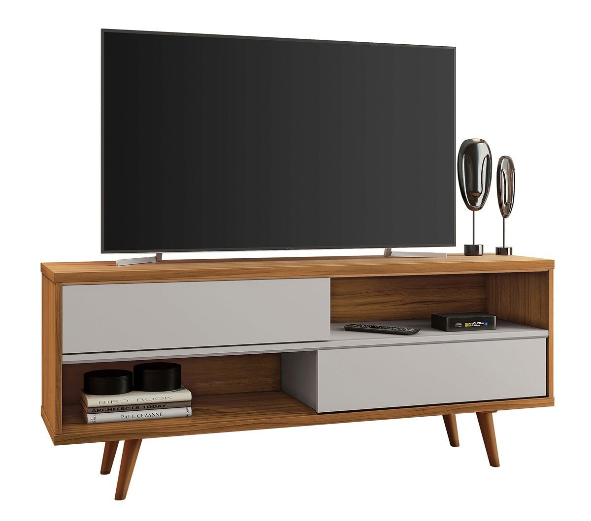 Rack Bancada NT 1180 Freijó com Off White - Notável | MadeiraMadeira