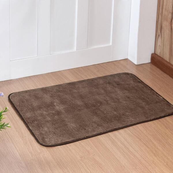 Tapete de Porta 68 x 48cm com Pelúcia Antiderrapante Castor ...