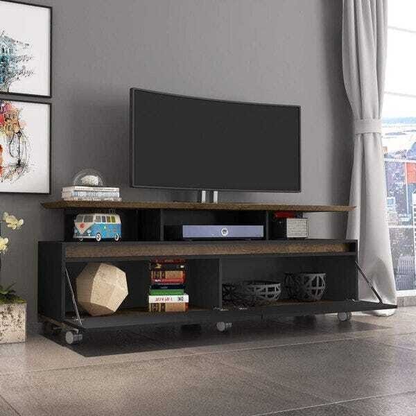 Rack Para Sala Com Rodinhas 2 Portas Para TV Ate 60 Polegadas Texas ...