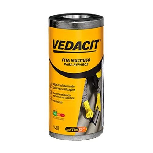 Fita Asfaltica Multiuso 30cm 1,0mmx10m Vedacit | MadeiraMadeira