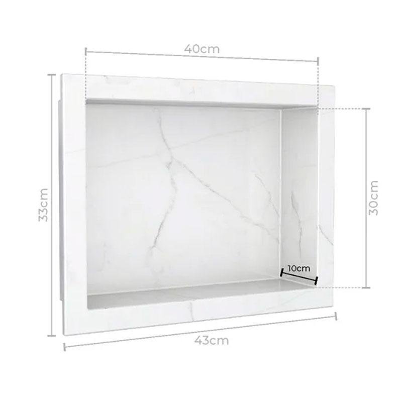 Nicho Para Banheiro 40x30X10 Porcelanato Polido Tradicional Cozimax ...