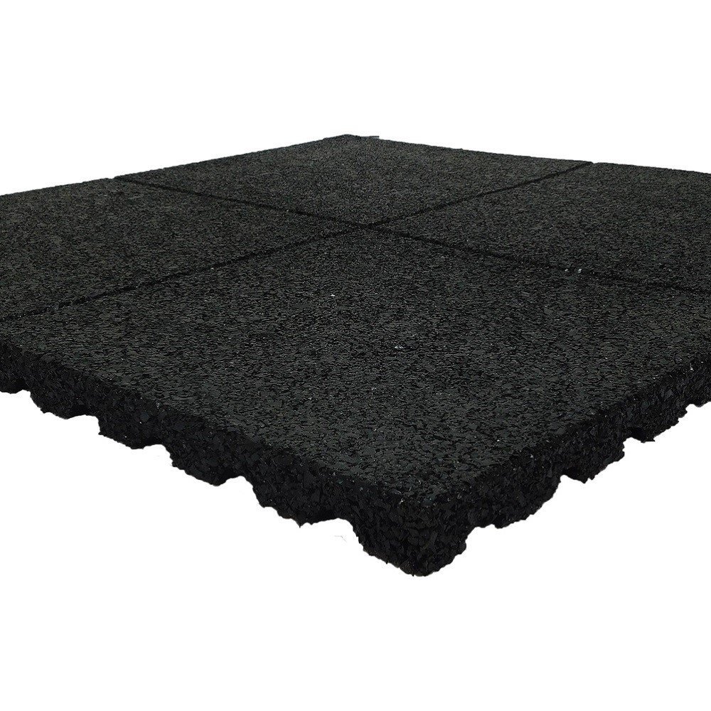 Piso Emborrachado Drenante 40mm para Playground - 1x1m Preto ...