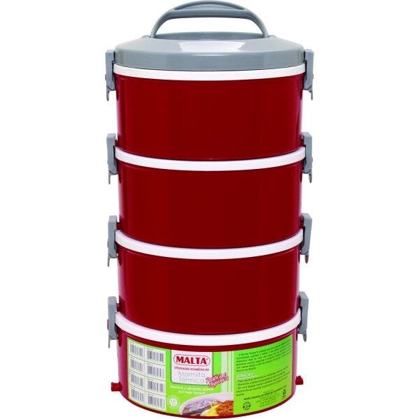 Marmiteira Térmica 4 Compartimentos 6l Vianda Malta | MadeiraMadeira