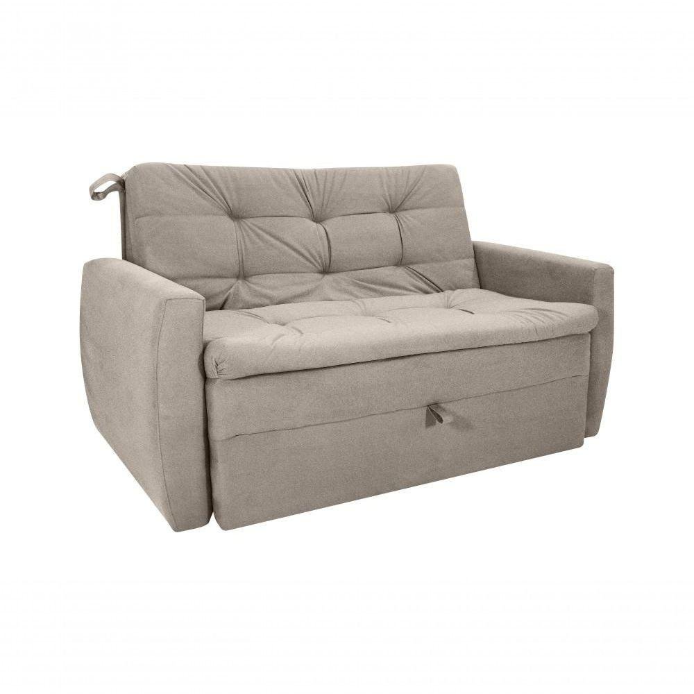 Sofá Cama Meg 2 Lugares Veludo Turkey Capuccino Matrix | MadeiraMadeira