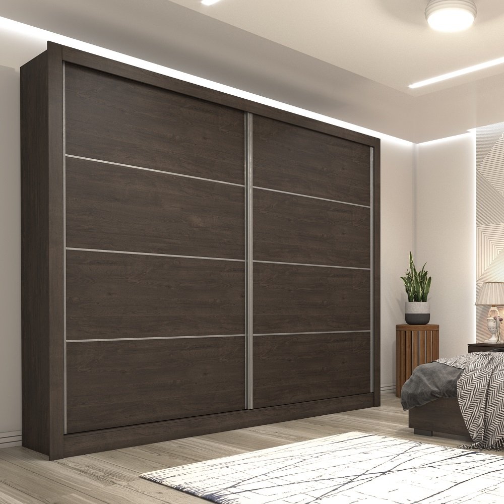 Roupeiro Casal 2 Portas 6 Gavetas Florida - Cumaru | MadeiraMadeira