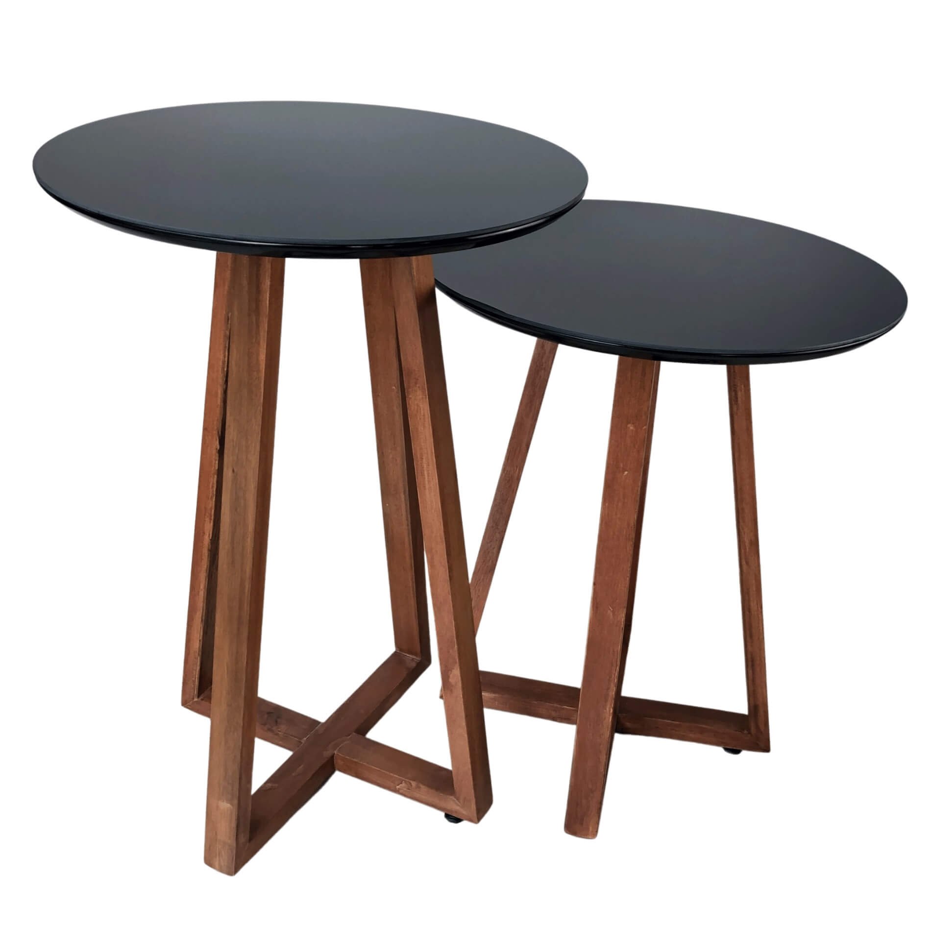 Conjunto Lateral Decorativo Luna Pe Madeira Maciça:PRETO | MadeiraMadeira