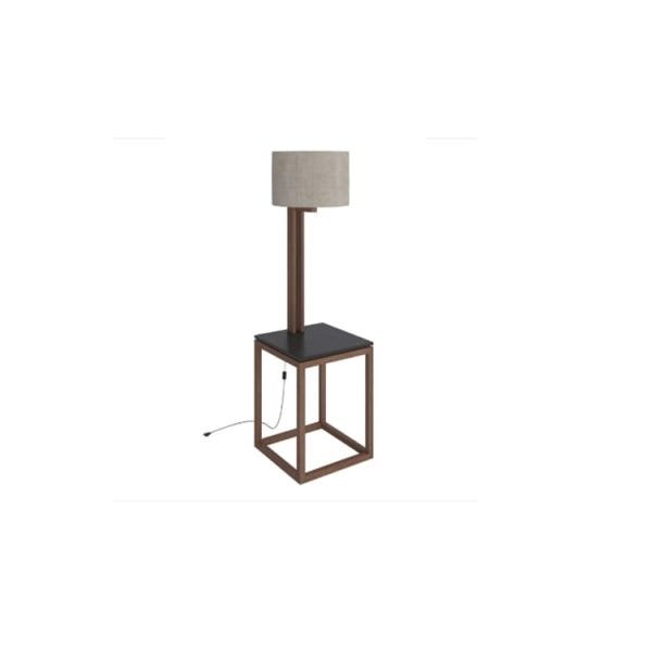 Mesa Lateral Supreme com Luminária Preto com Amêndoa - Tebarrot Móveis ...