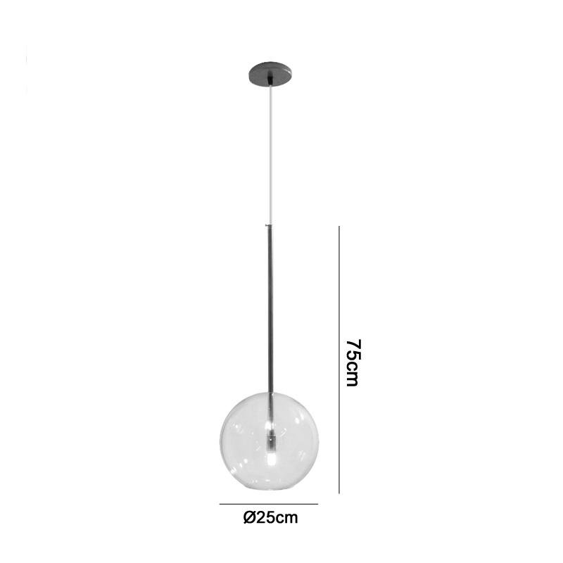 Pendente Higher Cor Cobre com Globo Transparente para 1 G9 | MadeiraMadeira
