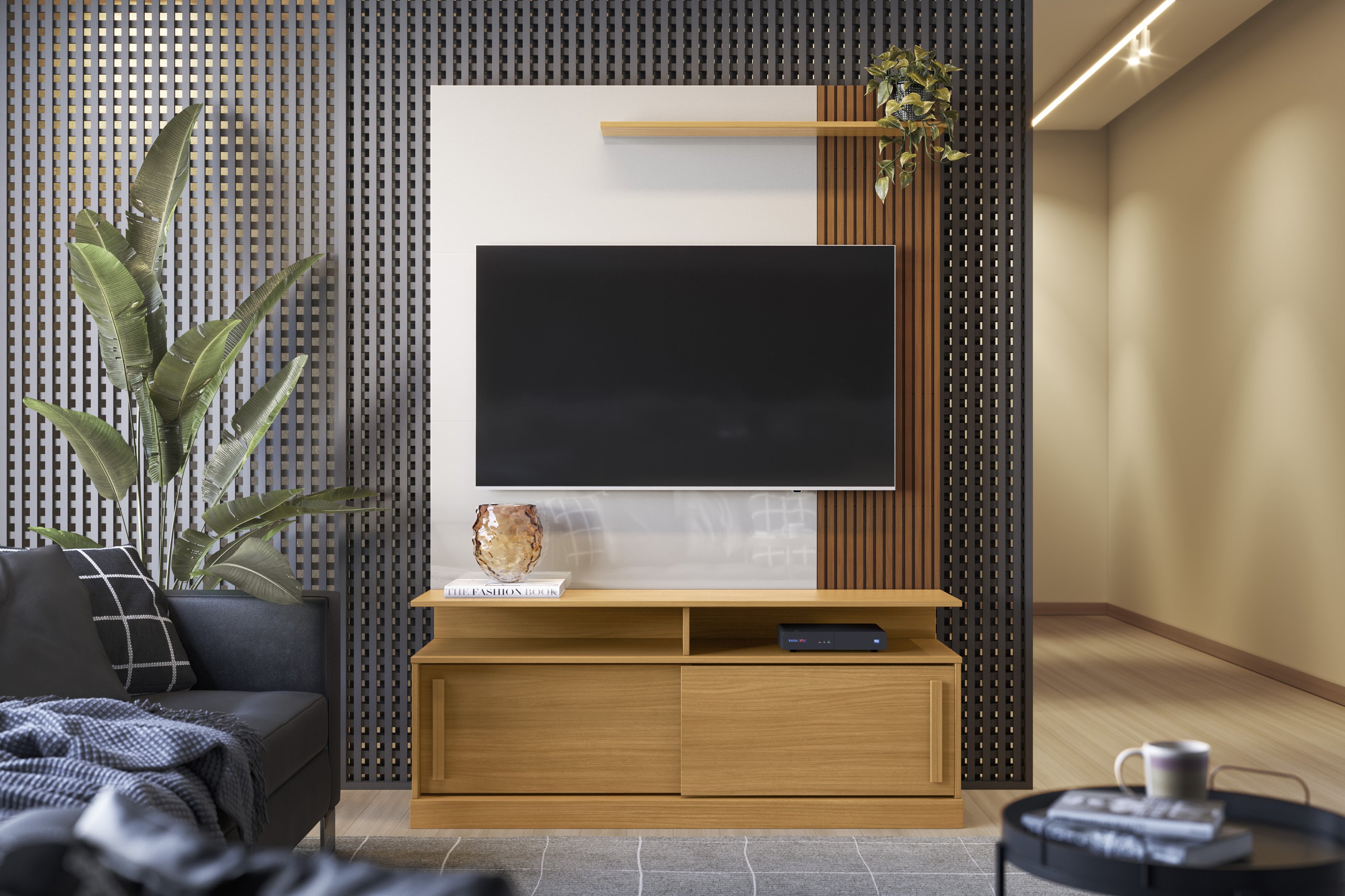 Estante Home para TV até 60 Polegadas Chicago Tauari/Off White ...