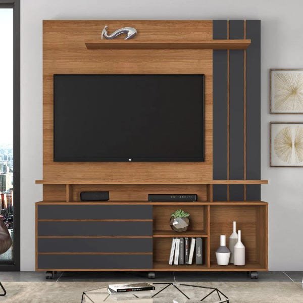 Home Serrano TV até 60 Polegadas Jcm Movelaria - Noronha/Grafite ...