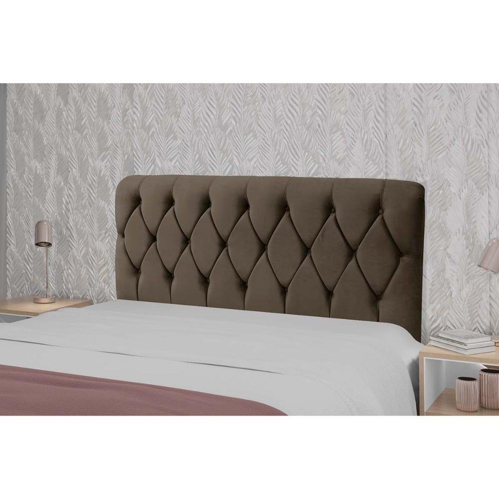 Painel de Cama Box Estofada Cabeceira Viena Plus King 195 Veludo Cacau ...