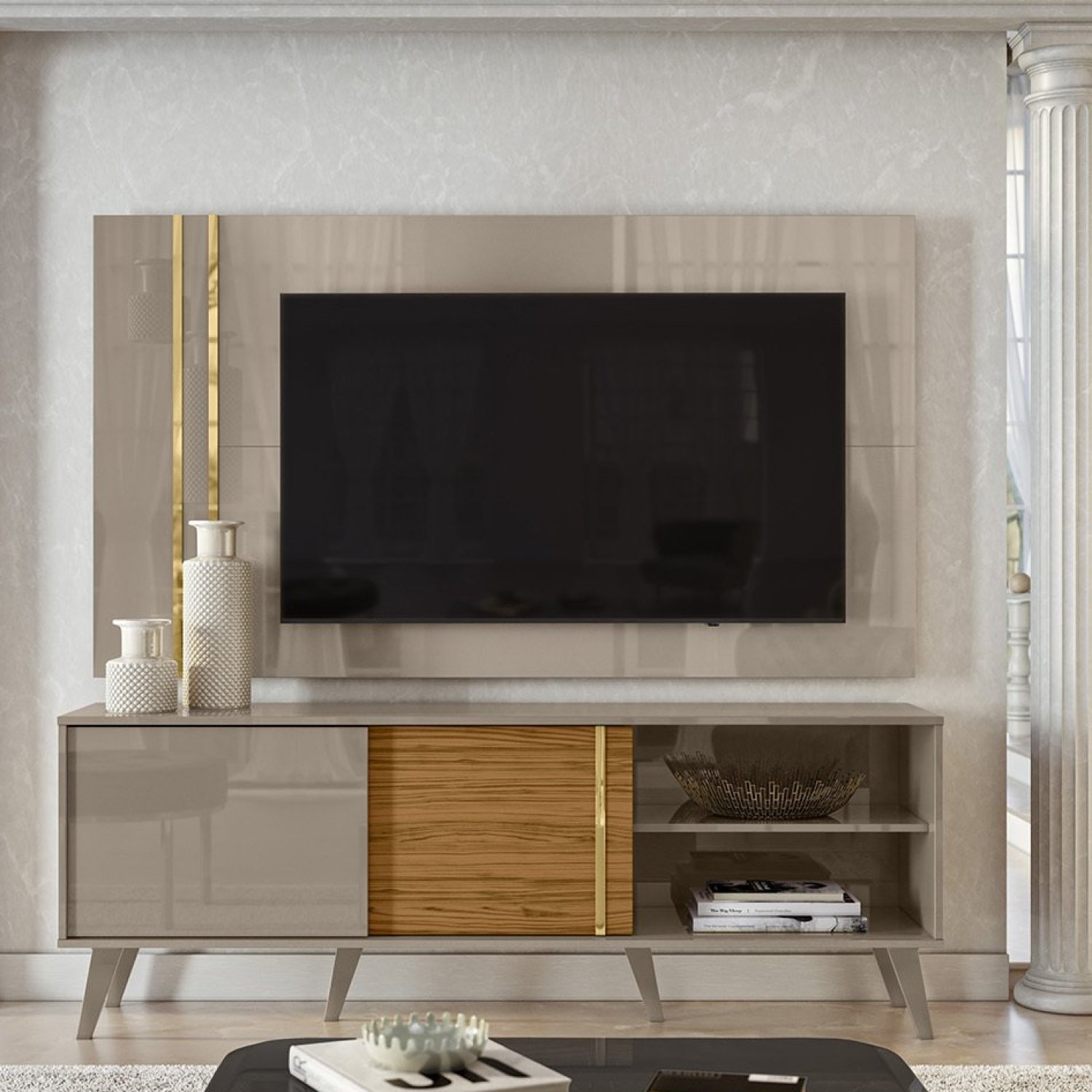 Rack com Painel para Tv até 65 Polegadas 2 Portas Cronos Madetec | MadeiraMadeira