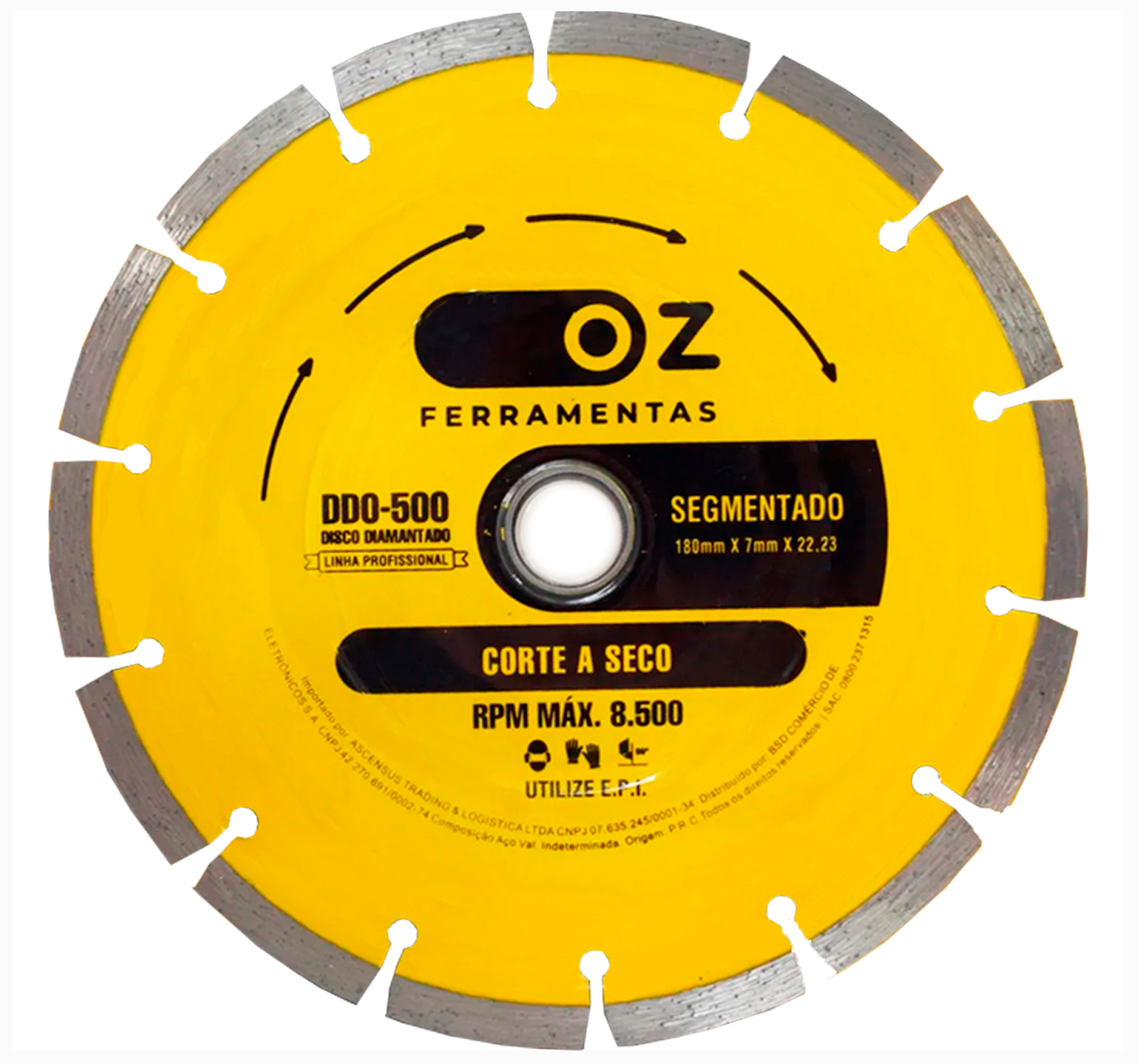 Disco De Corte Diamantado Segmentado 7 Pol 180mm | MadeiraMadeira
