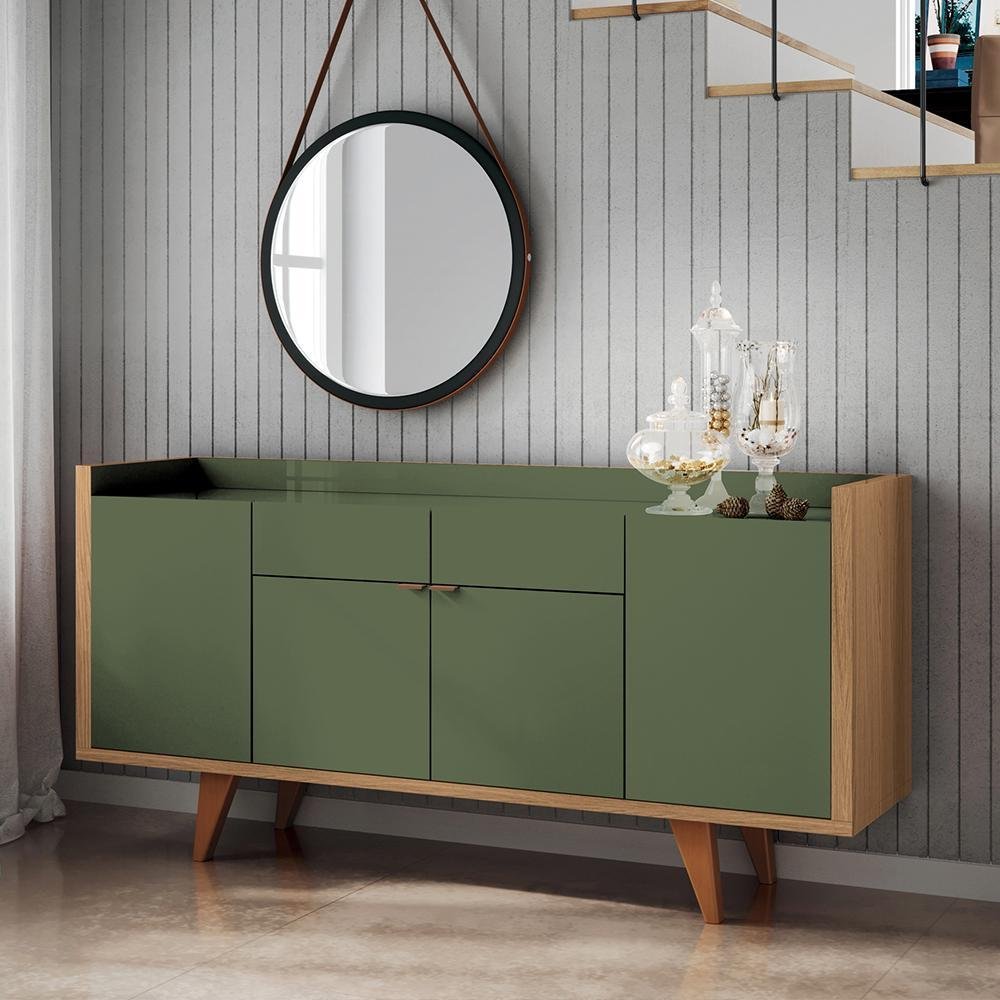 Buffet Aparador Melodia Verde Pistache/freijó - Hb Móveis | MadeiraMadeira