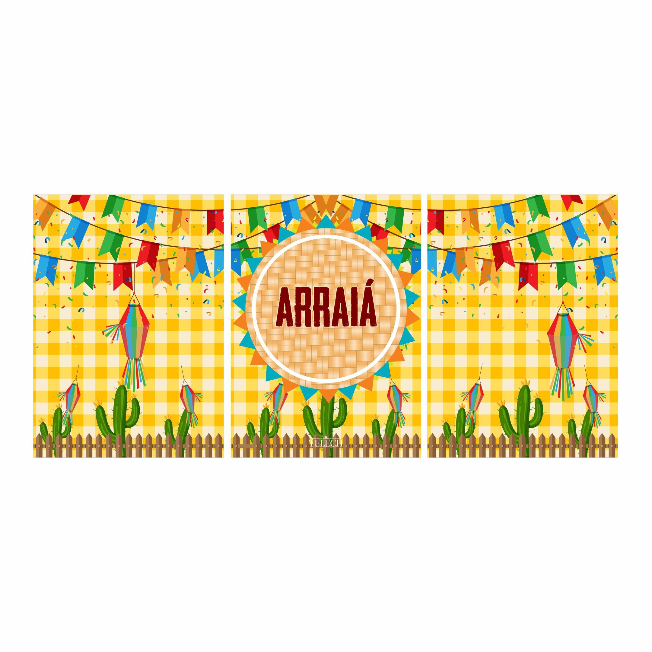 Kit 3 Quadro Decorativo Festa Junina Família São João Est3 40x28 ...