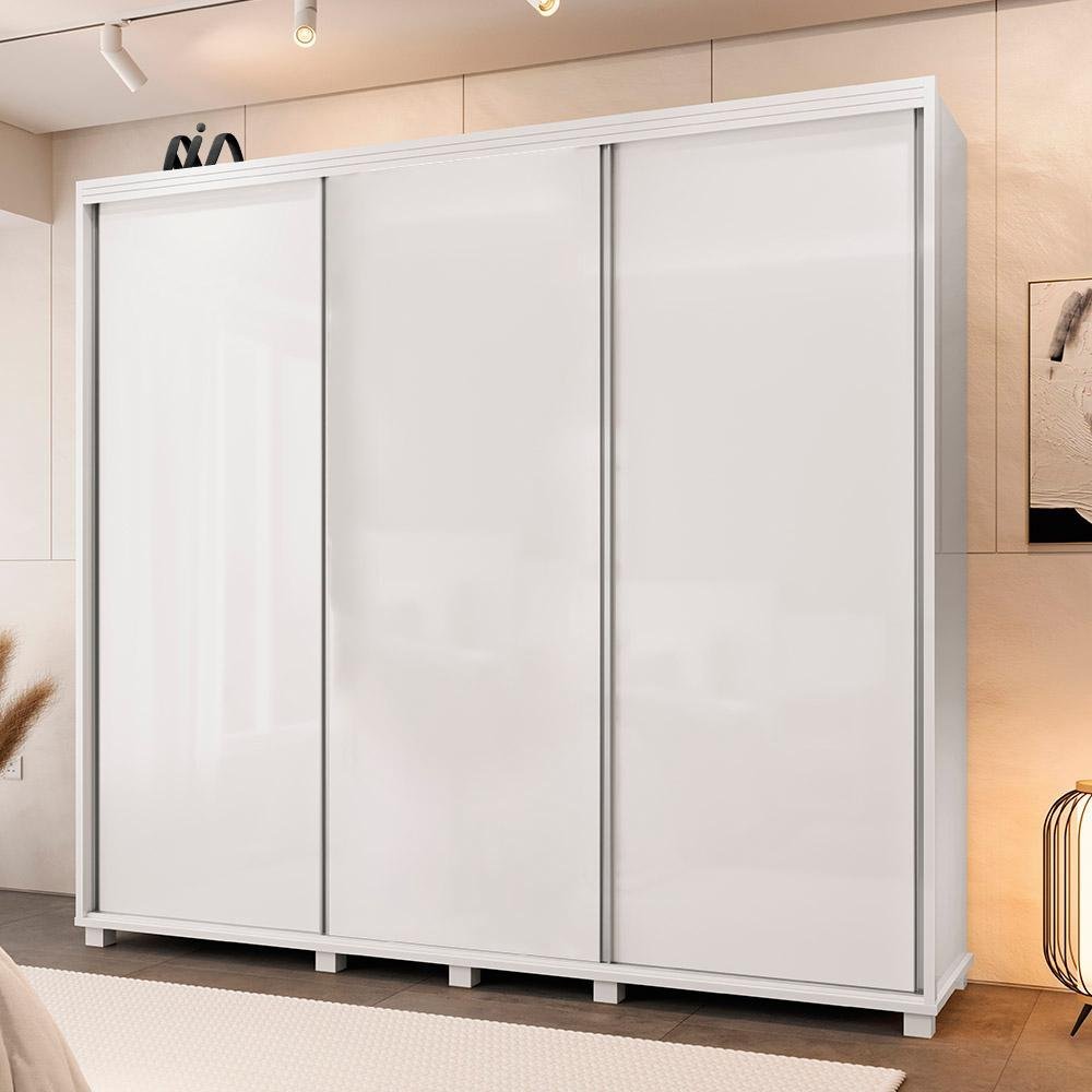 Guarda Roupa Branco 3 Portas 255cm | MadeiraMadeira