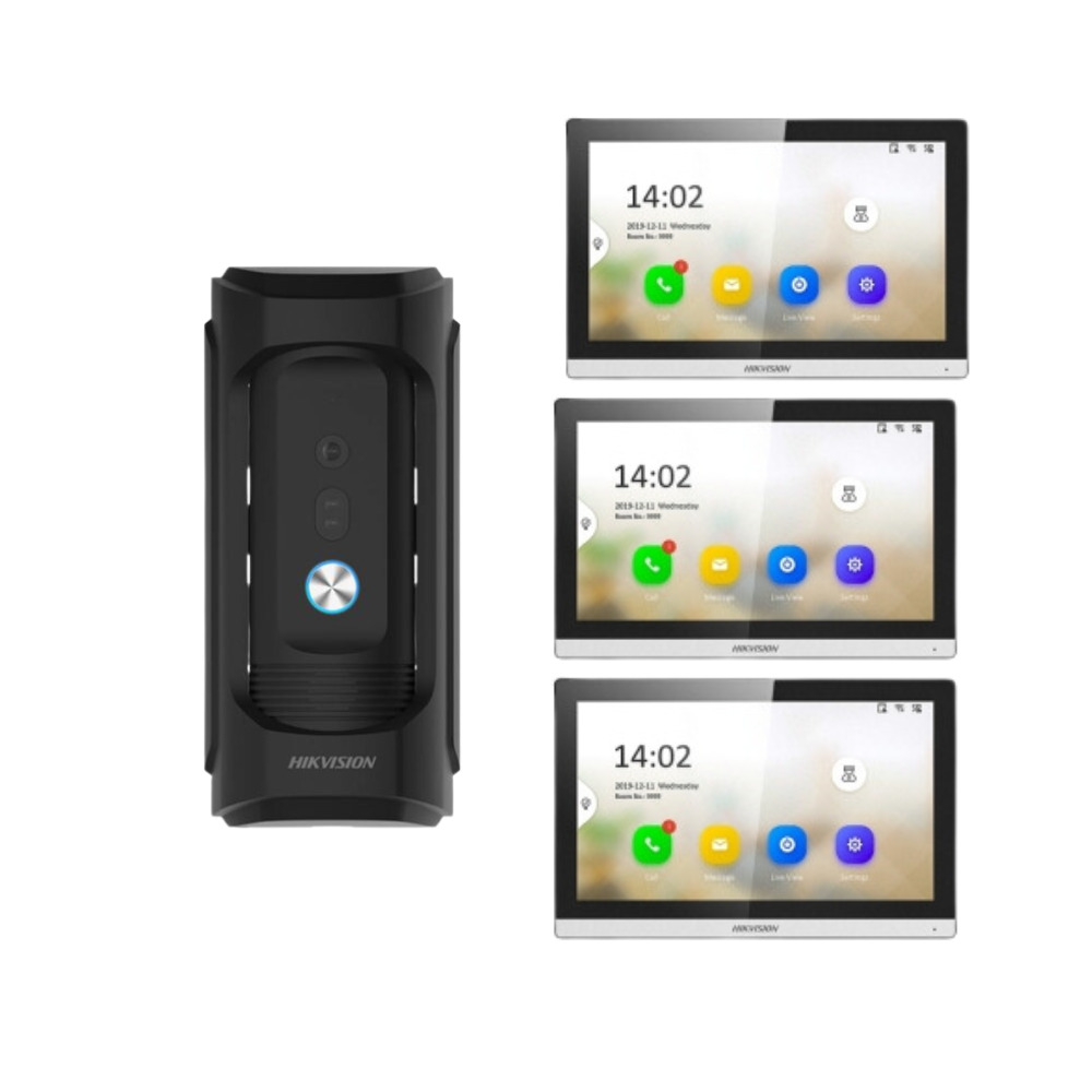 Kit Vídeo Porteiro Ds-kb8113-ime1 + 3x Ds-kh6350-wte1 | MadeiraMadeira
