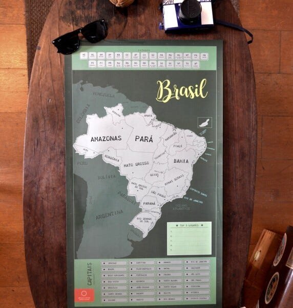 Kit Mapas De Raspar - Raspadinha Mundo E Brasil - Scratch Map ...