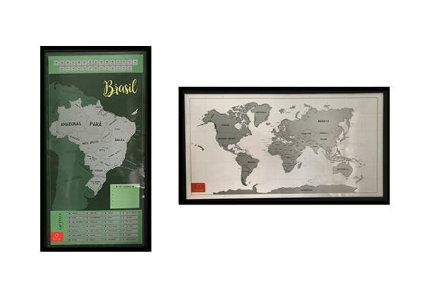 Kit Mapas De Raspar - Raspadinha Mundo E Brasil - Scratch Map ...