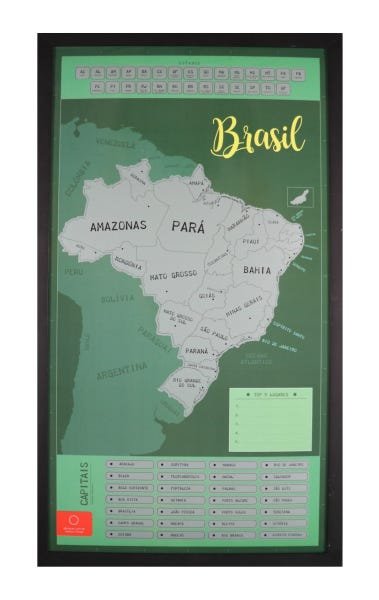 Mapa De Raspar Do Brasil - Raspadinha / Scratch Map | MadeiraMadeira