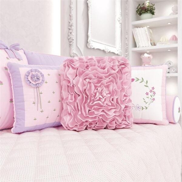 Almofadas Rosa Lilás Floral Monet 3 Peças Grão de Gente | MadeiraMadeira