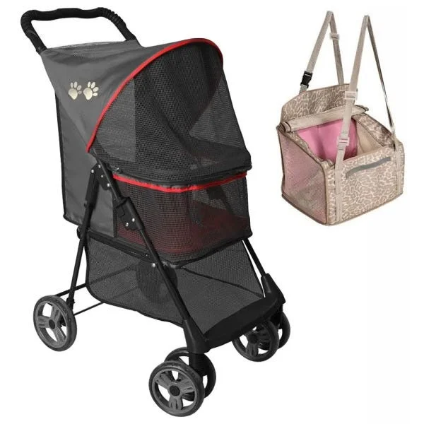 Kit Carrinho Grafite e Cadeira Oncinha Tam G Pet Lecco Galzerano | MadeiraMadeira