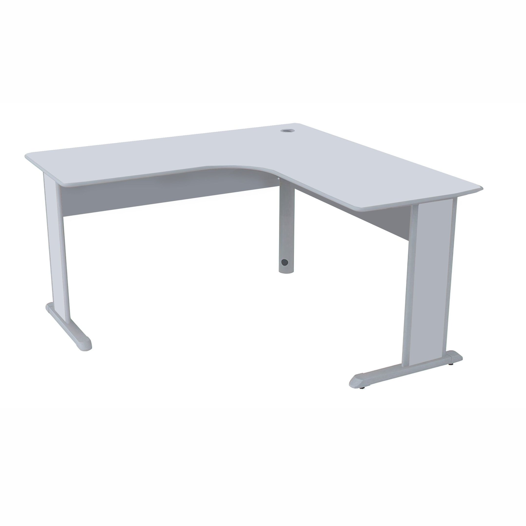 Mesa em L Escritório Estação 120x120 Pés Aço Nivelador Cinza ...