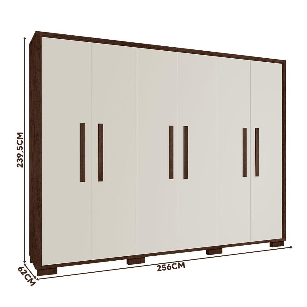 Guarda-Roupa MDF Marajó Pinhão Off White Fênix | MadeiraMadeira