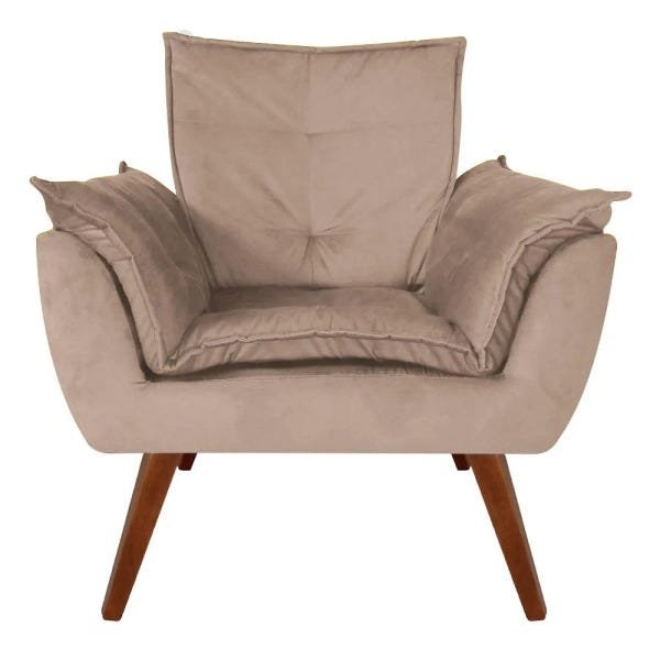 Poltrona Decorativa Opala Suede Bege Rosado - Dominic Decor ...