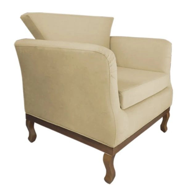 Poltrona Decorativa Veneza Suede Bege Rosado - Dominic Decor ...