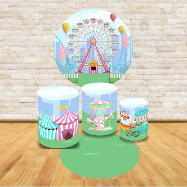 Kit Decoração Mini Table Parque De Diversões Feliz | MadeiraMadeira