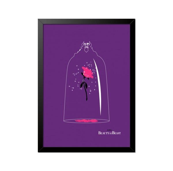 Quadro Poster A Bela e a Fera 33x23cm | MadeiraMadeira