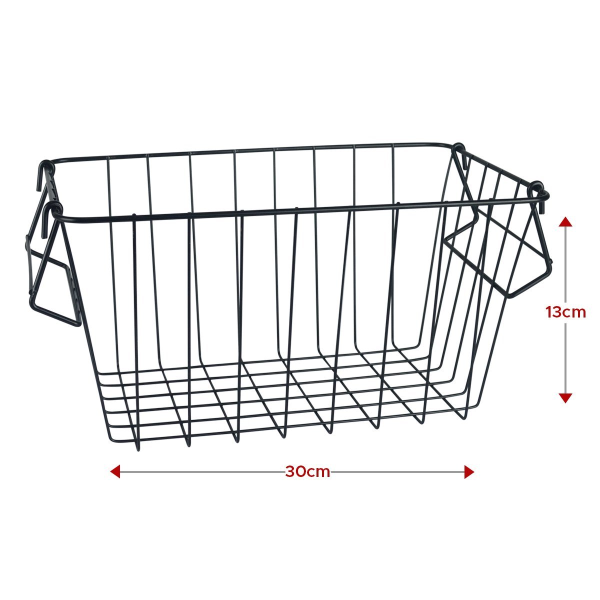 Cesto Organizador Aramado Inox com Alça Cozinha Sala Preto | MadeiraMadeira