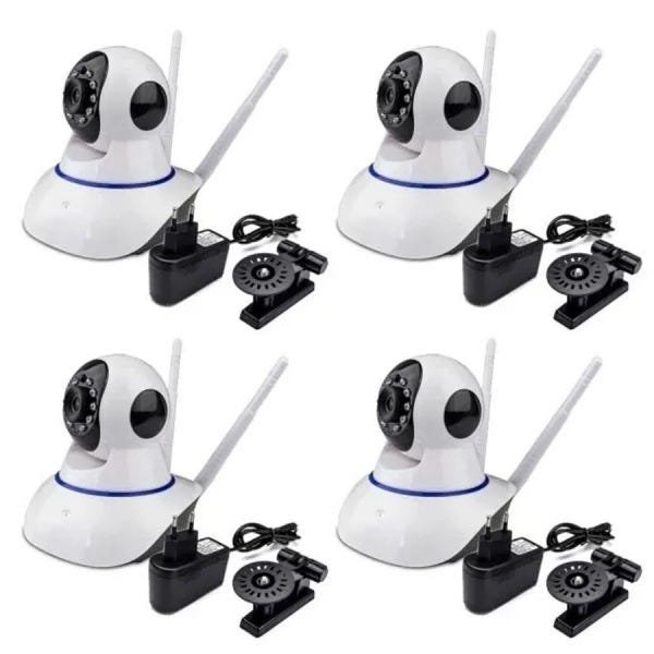 Kit 4 Câmeras de Segurança IP Sem Fio Wifi HD 720p Robo Wireless ...