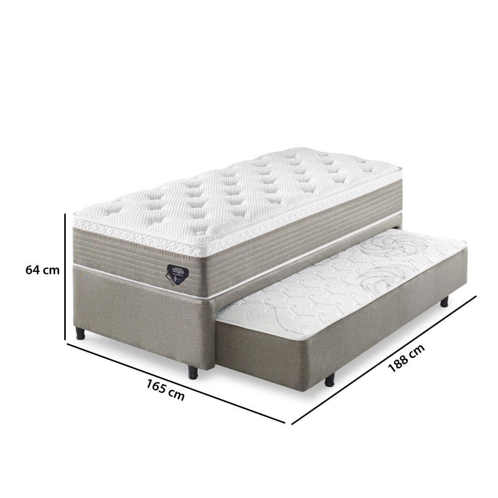 Bicama Box Energy Prime com Cama Auxiliar 88x188x64 - Cinza ...