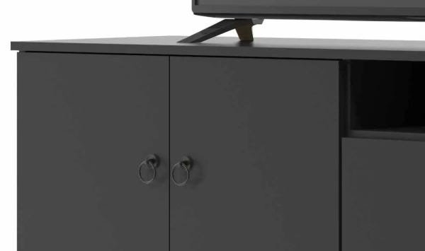 Rack para TV Topázio Preto - Patrimar Móveis | MadeiraMadeira