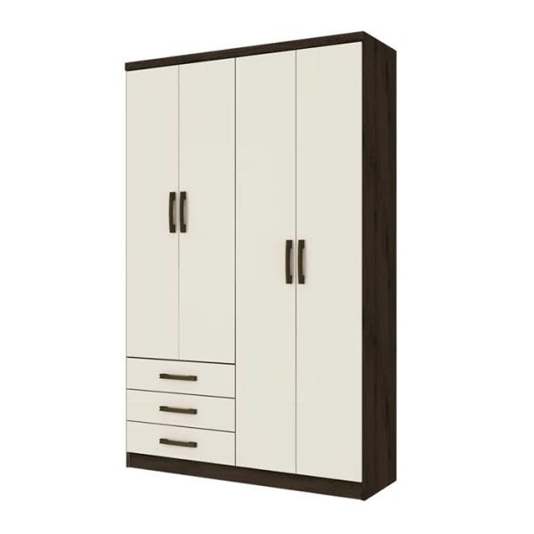 Guarda-Roupa Solteiro 4 Portas Caju D135 Café Off-White Henn ...