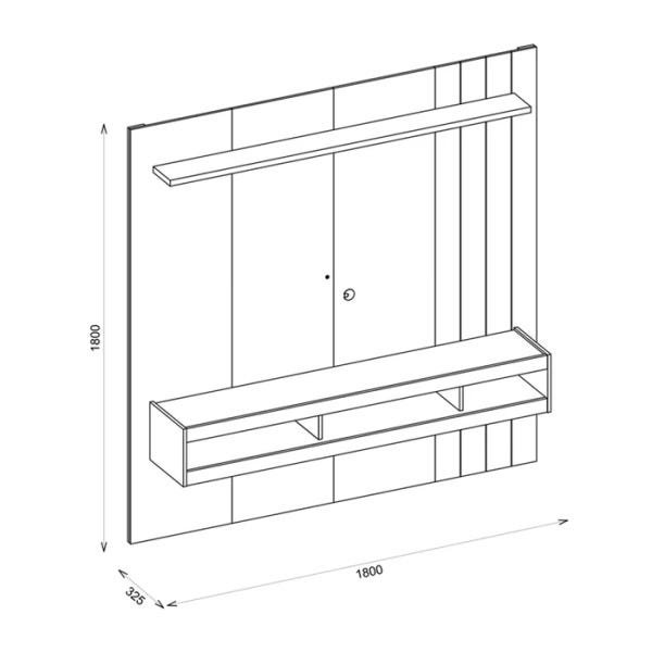 Painel para TV 65 Polegadas Norton 180cm Off White Havana | MadeiraMadeira