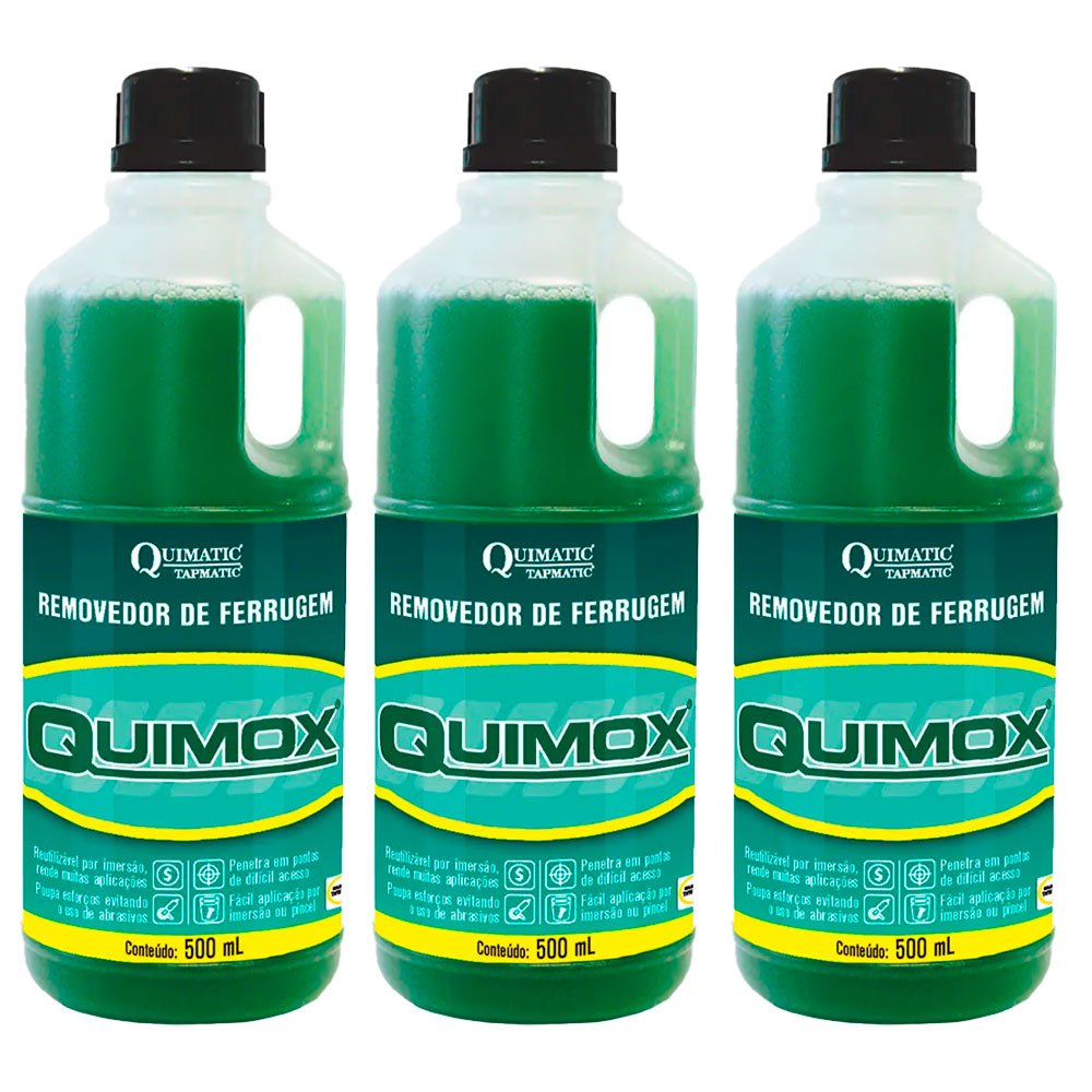 Kit 3 Quimox Removedor de Ferrugem 500 Ml Quimatic Tapmatic ...