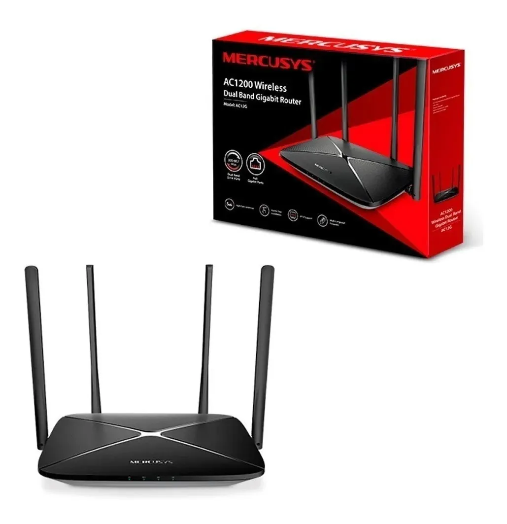 Roteador Wireless Mercusys Ac12g Dual Band 2.4/5Ghz Ac1200 Gigabit Com ...