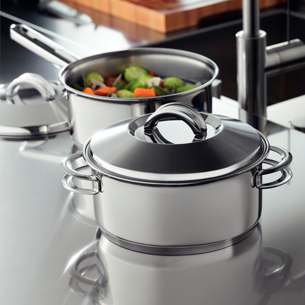 Jogo de Panelas Tramontina Aço Inox Fundo Triplo 02 peças TR-K002 ...