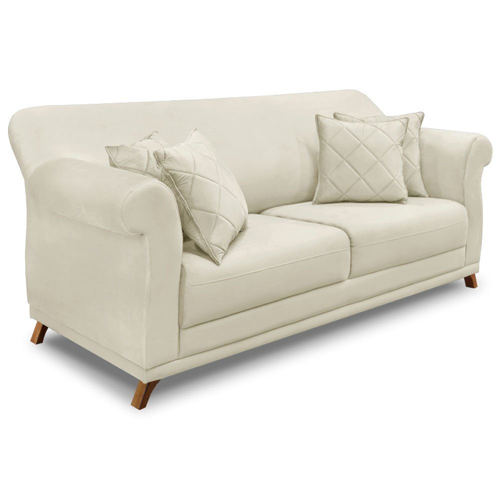 Sofá Living 2 Lugares 1,60m Vênus Veludo Pés Castanho - Pallazio - Uva ...